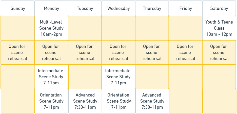 ACTING CLASS SCHEDULE & TUITION - Beverly Hills Playhouse